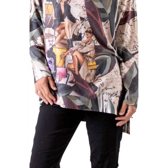 Gigi Moda | Tops | New Gigi Moda Shop Till You Drop Blouse In Multi ...